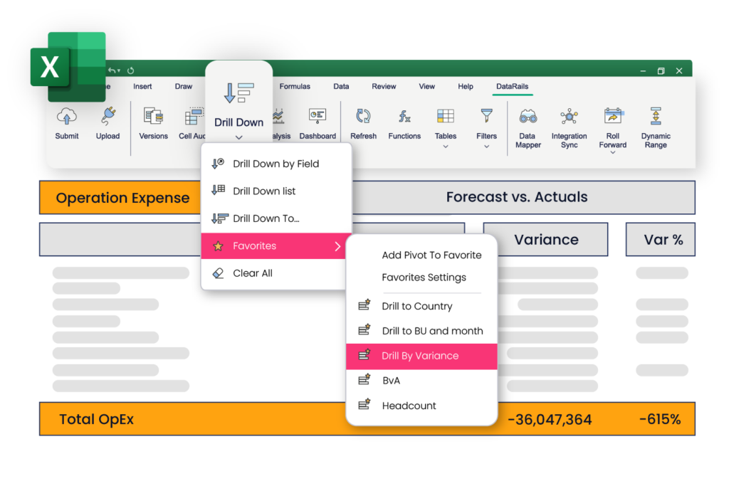 Product >Working With Excel - Datarails
